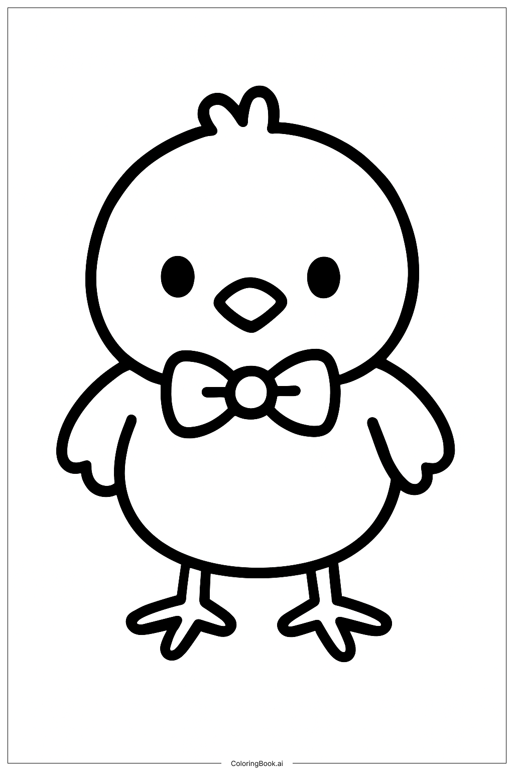 Página para colorear Pollito de Pascua con Lazo (Descarga gratuita en ...