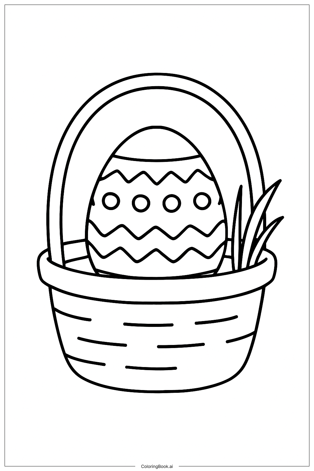 Easter Egg With Ribbon Coloring Page (Free PDF&PNG Printable)