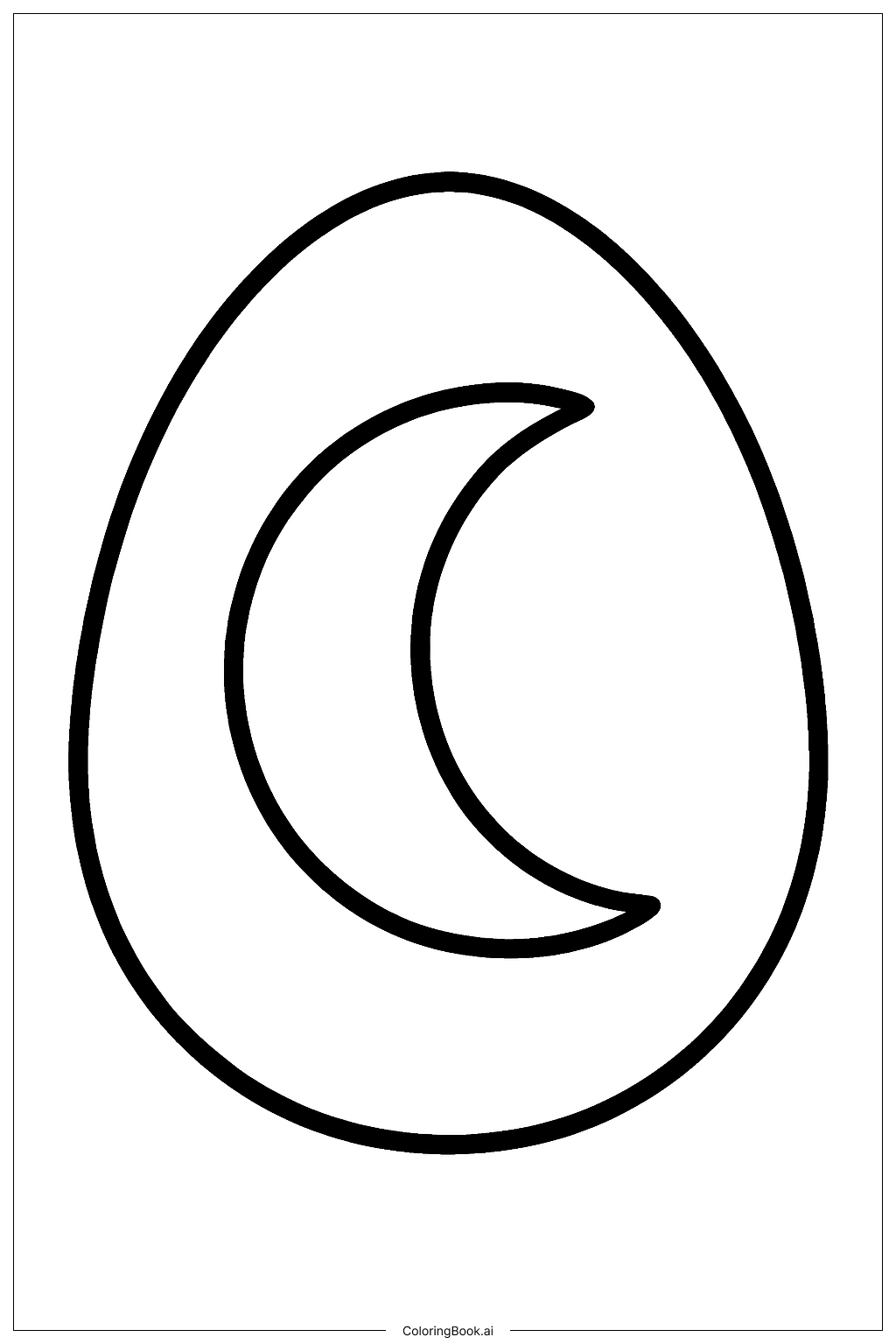 Easter Egg With Moon Coloring Page (Free PDF&PNG Printable)
