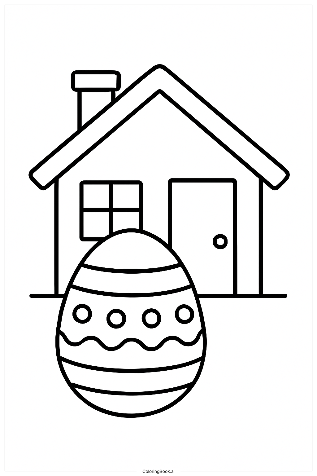 Easter Egg With Ribbon Coloring Page (Free PDF&PNG Printable)