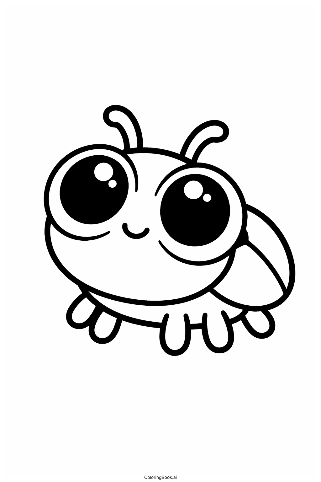Emotions Curious Bug Coloring Page (Free PDF&PNG Printable)