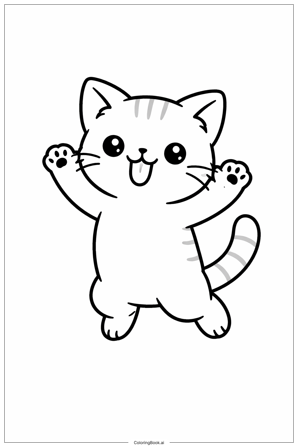 Page de coloriage Chaton Excité aux Émotions (PDF & PNG imprimables ...