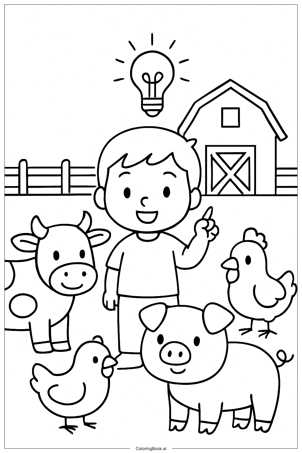 Epiphany On The Farm Coloring Page (Free PDF&PNG Printable)