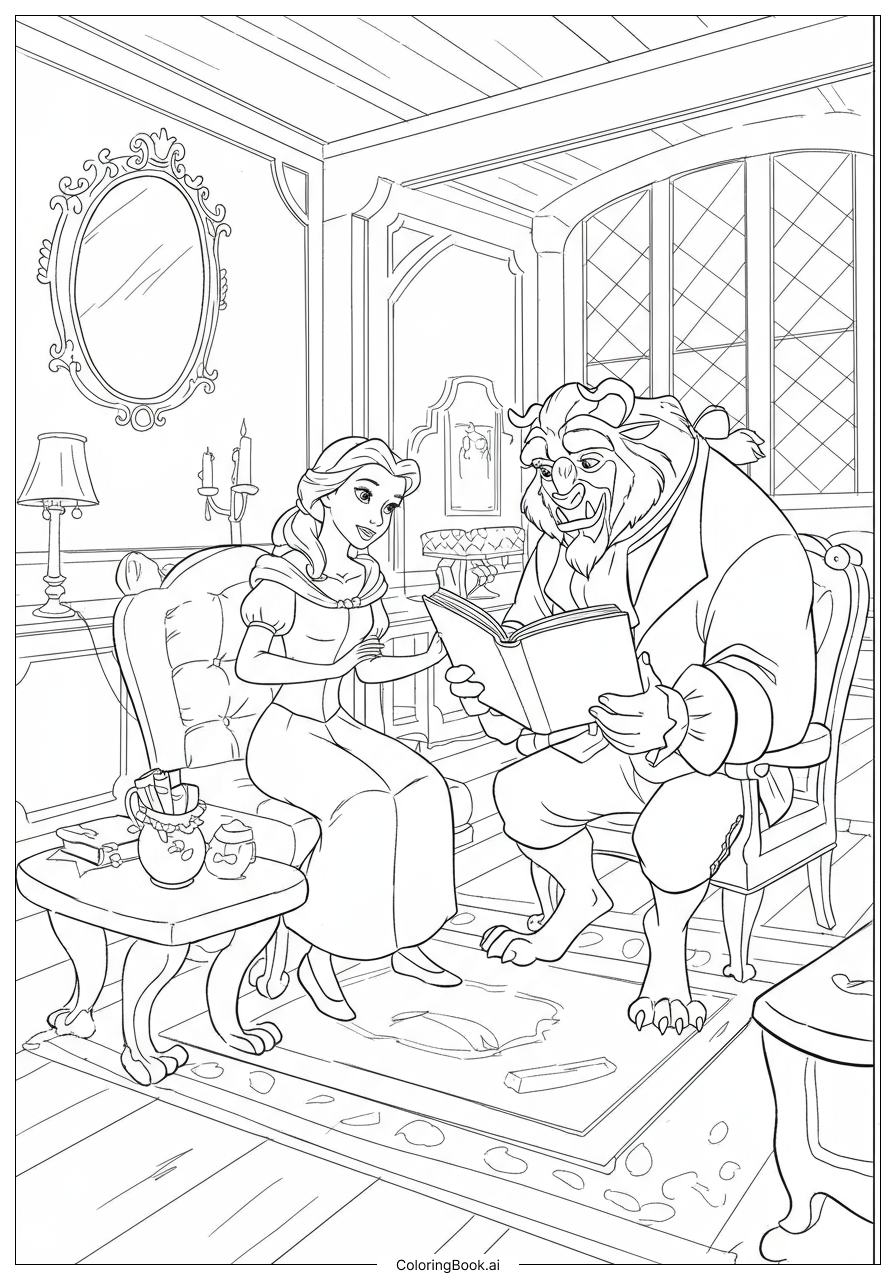 Dibujos Para Colorear De Bella 19 Dibujos De La Bella Y La Bestia Para