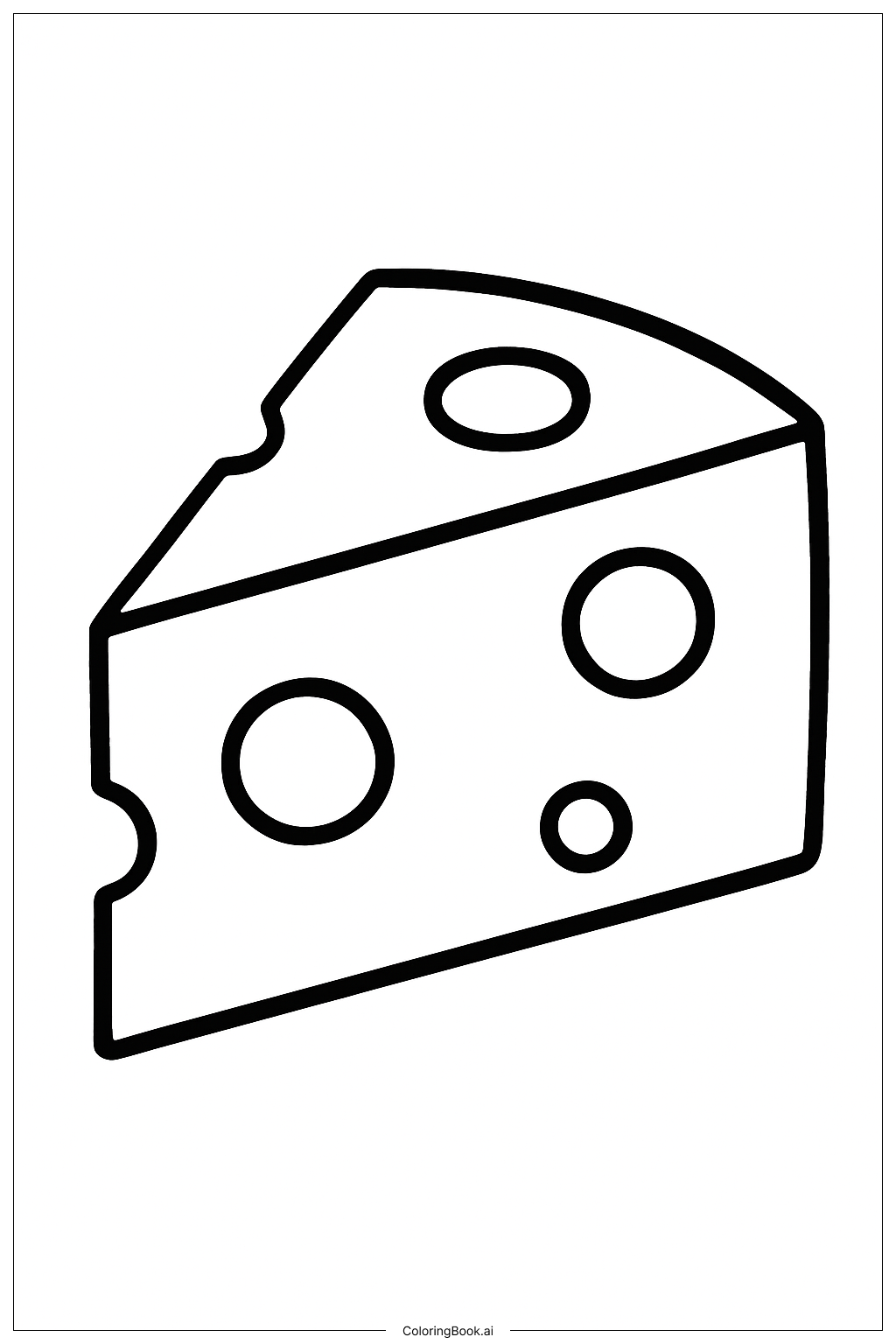 Food Cheese Wedge Coloring Page (Free PDF&PNG Printable)
