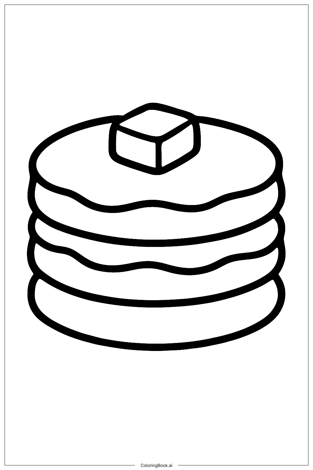 Food Pancake Stack Coloring Page (Free PDF&PNG Printable)