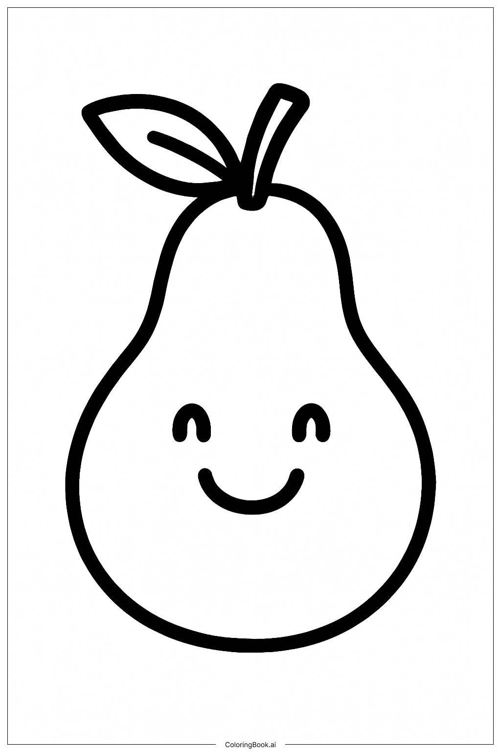 Food Pear Friend Coloring Page (Free PDF&PNG Printable)