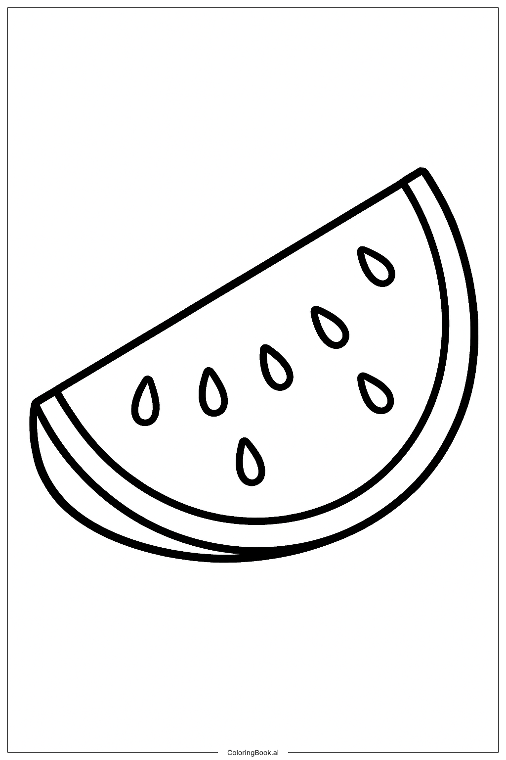 Page de coloriage Tranche de Pastèque (PDF & PNG imprimables gratuitement)