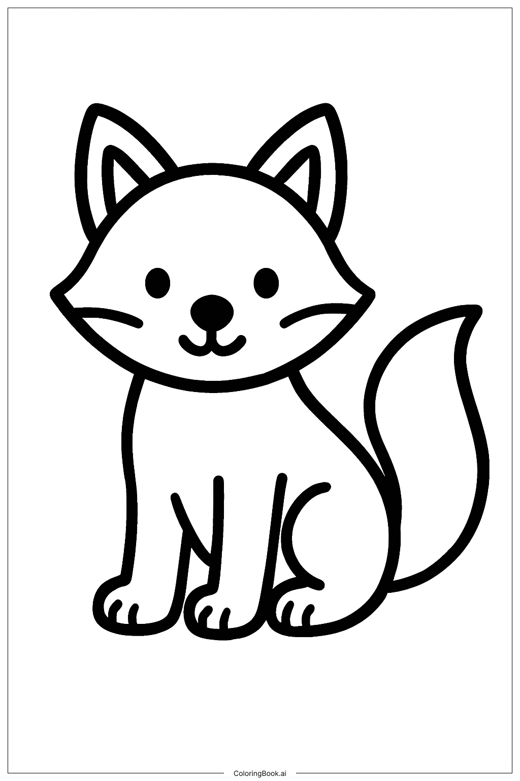 Fox Animal Sitting Coloring Page (Free PDF&PNG Printable)