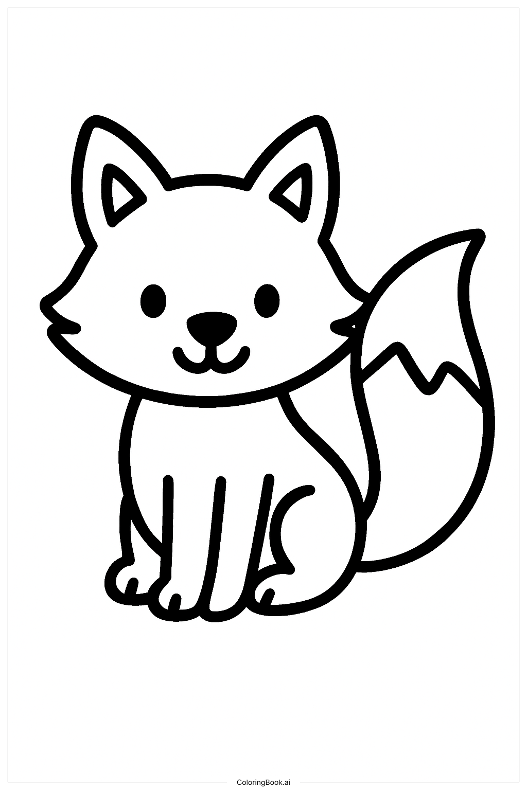 Fox With Tail Fall Coloring Page (Free PDF&PNG Printable)
