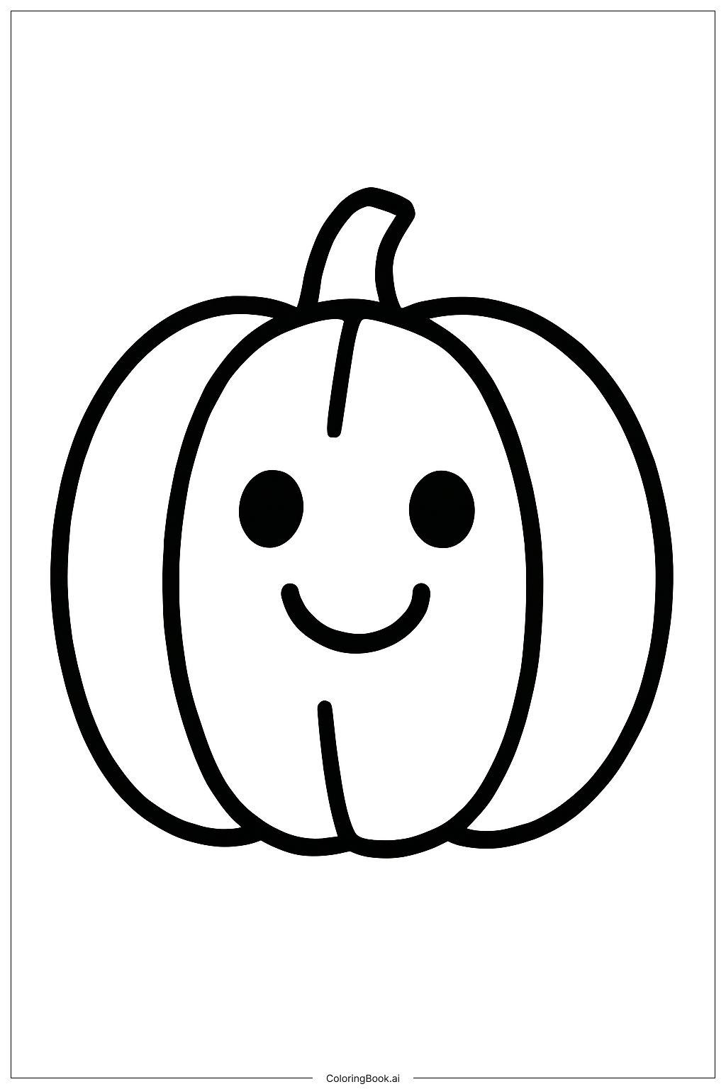 Friendly Pumpkin Fall Coloring Page (Free PDF&PNG Printable)