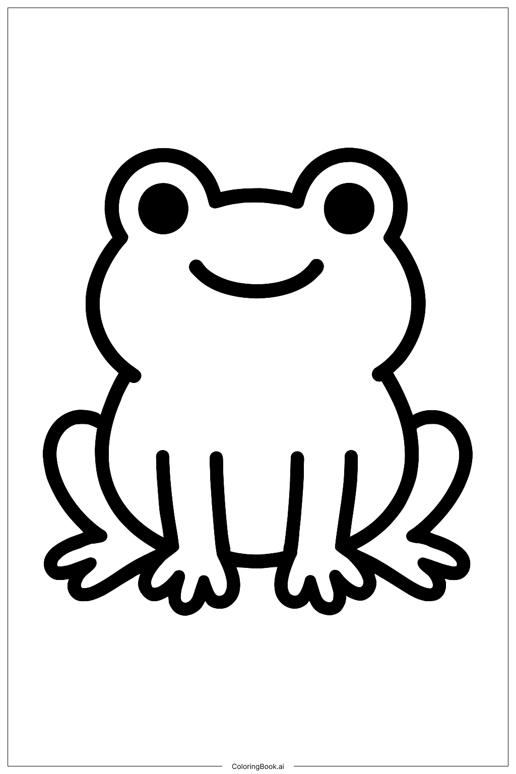 Frog Animal Smile Coloring Page (Free PDF&PNG Printable)