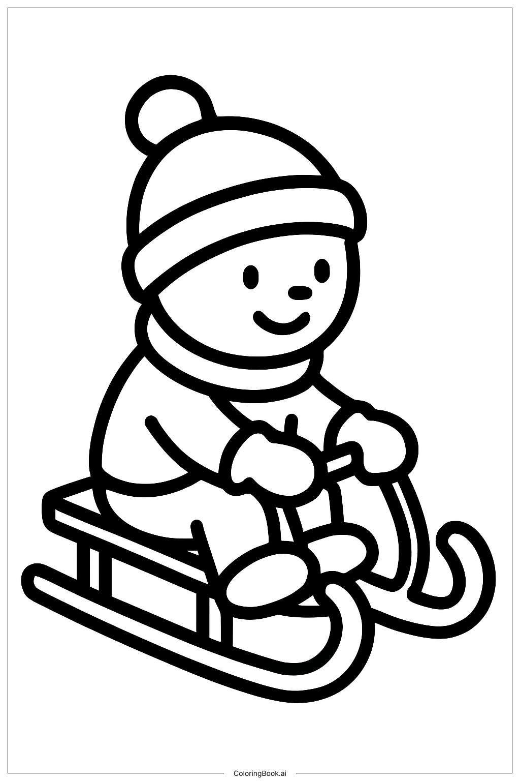 Frozen Simple Sled Ride Coloring Page (Free PDF&PNG Printable)
