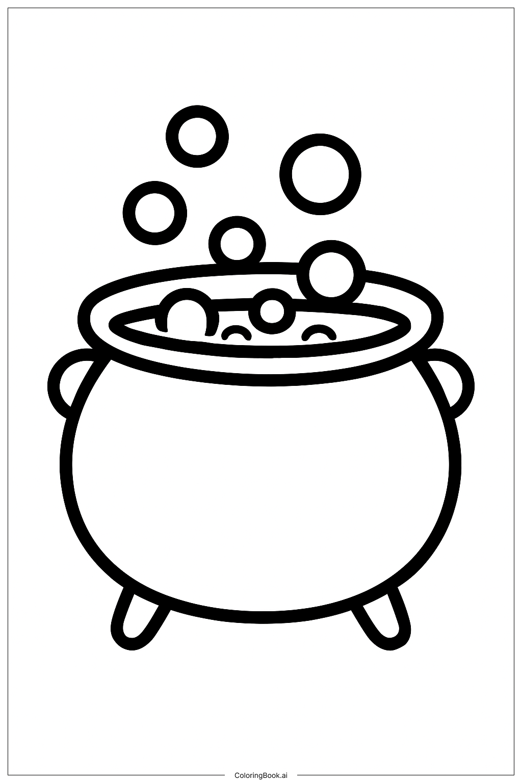 Página para colorear Caldero Simple de Halloween (Descarga gratuita en ...