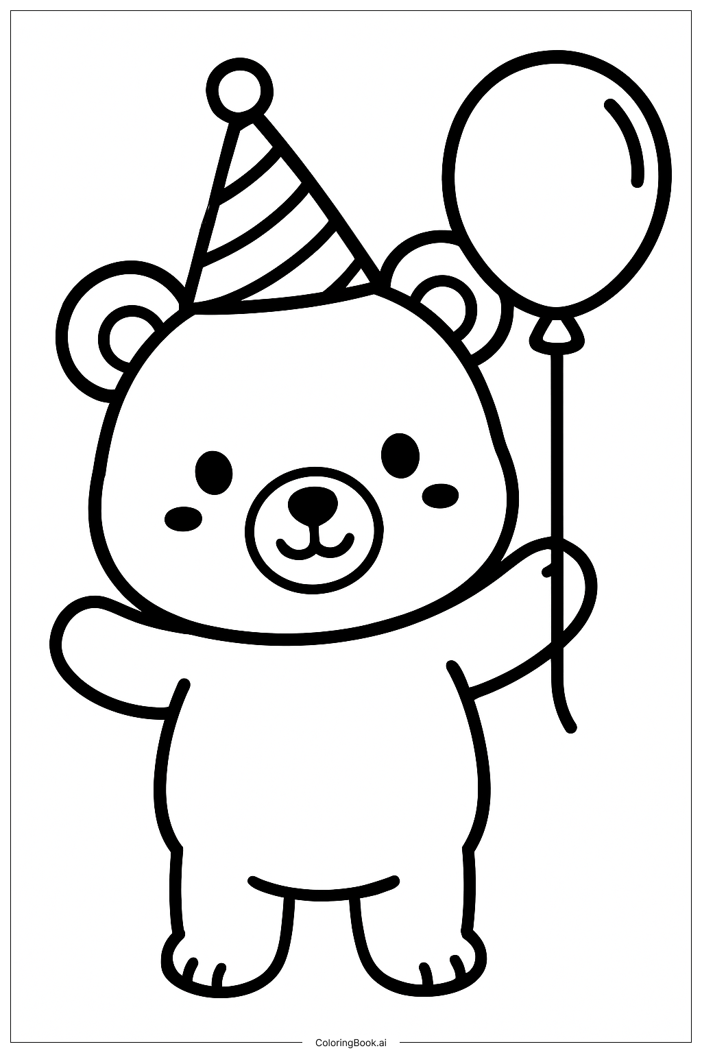 Happy New Year 2026 Cute Party Animal Coloring Page (Free PDF&PNG ...
