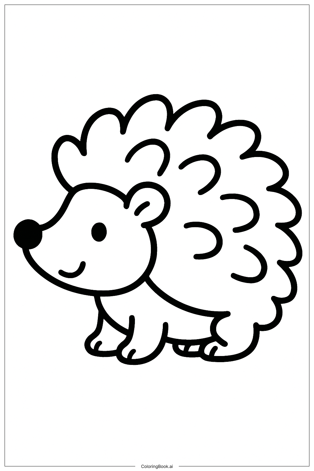 Hedgehog Animal Cute Coloring Page (Free PDF&PNG Printable)