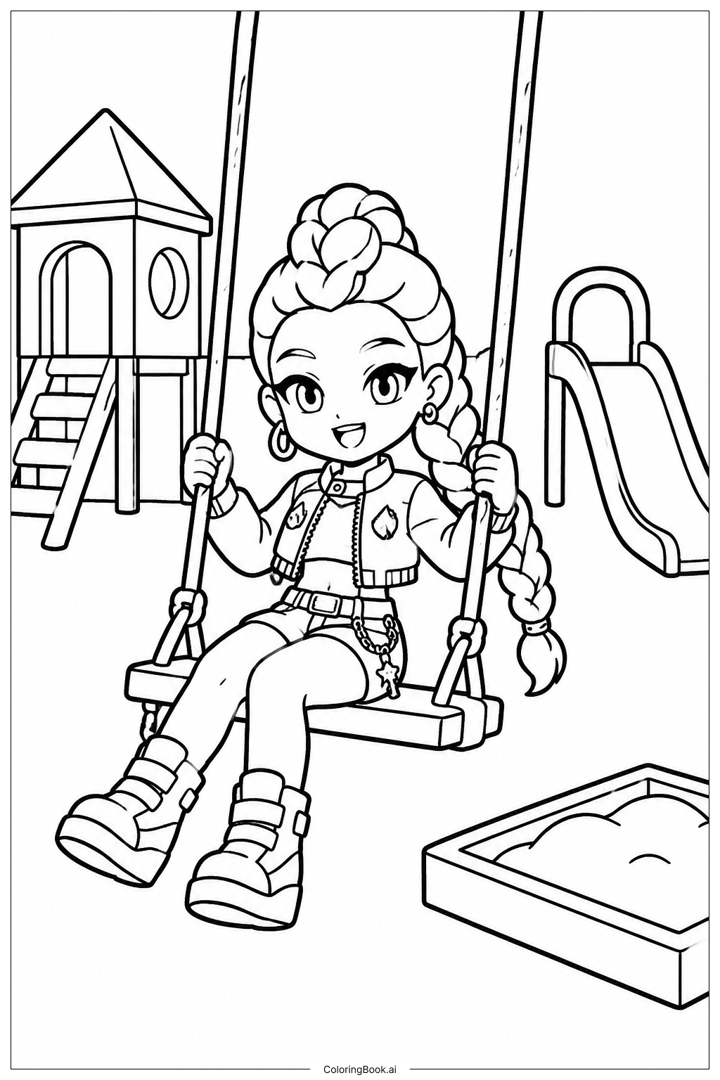 Página para colorear Huntrix Playground (Descarga gratuita en PDF & PNG)