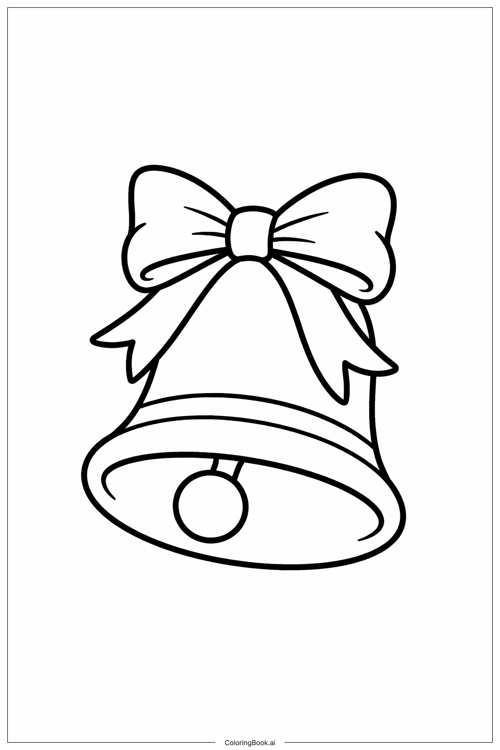 Page de coloriage Grande Cloche de Noël (PDF & PNG imprimables ...