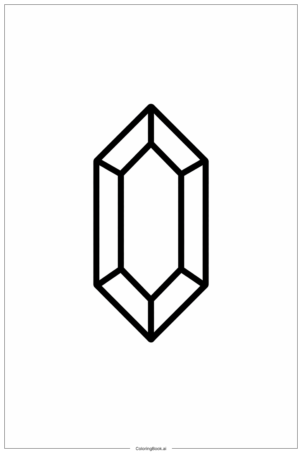 Legend Of Zelda Large Rupee Icon Coloring Page (Free PDF&PNG Printable)
