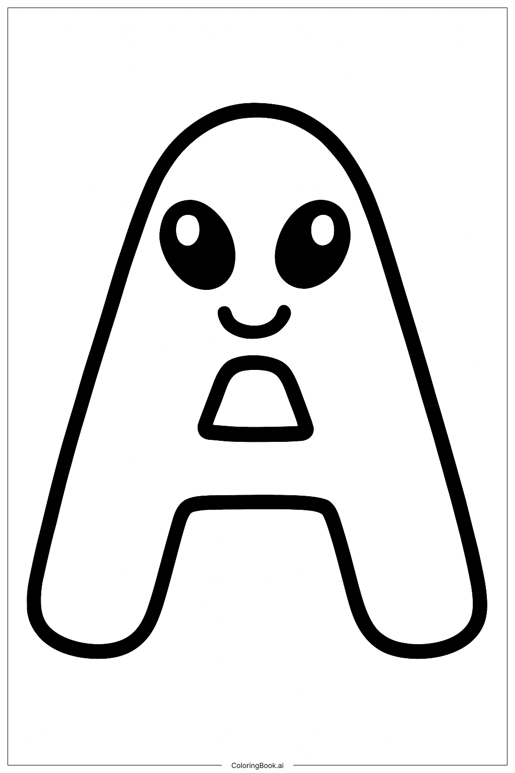 Letter A Alien Coloring Page (Free PDF&PNG Printable)