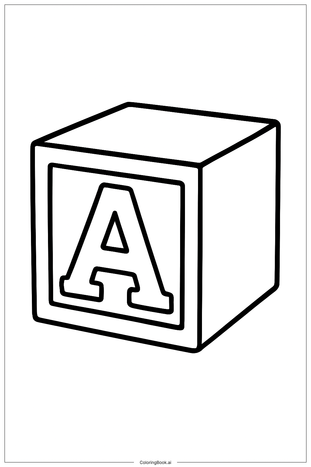 Letter A Alphabet Block Coloring Page (Free PDF&PNG Printable)