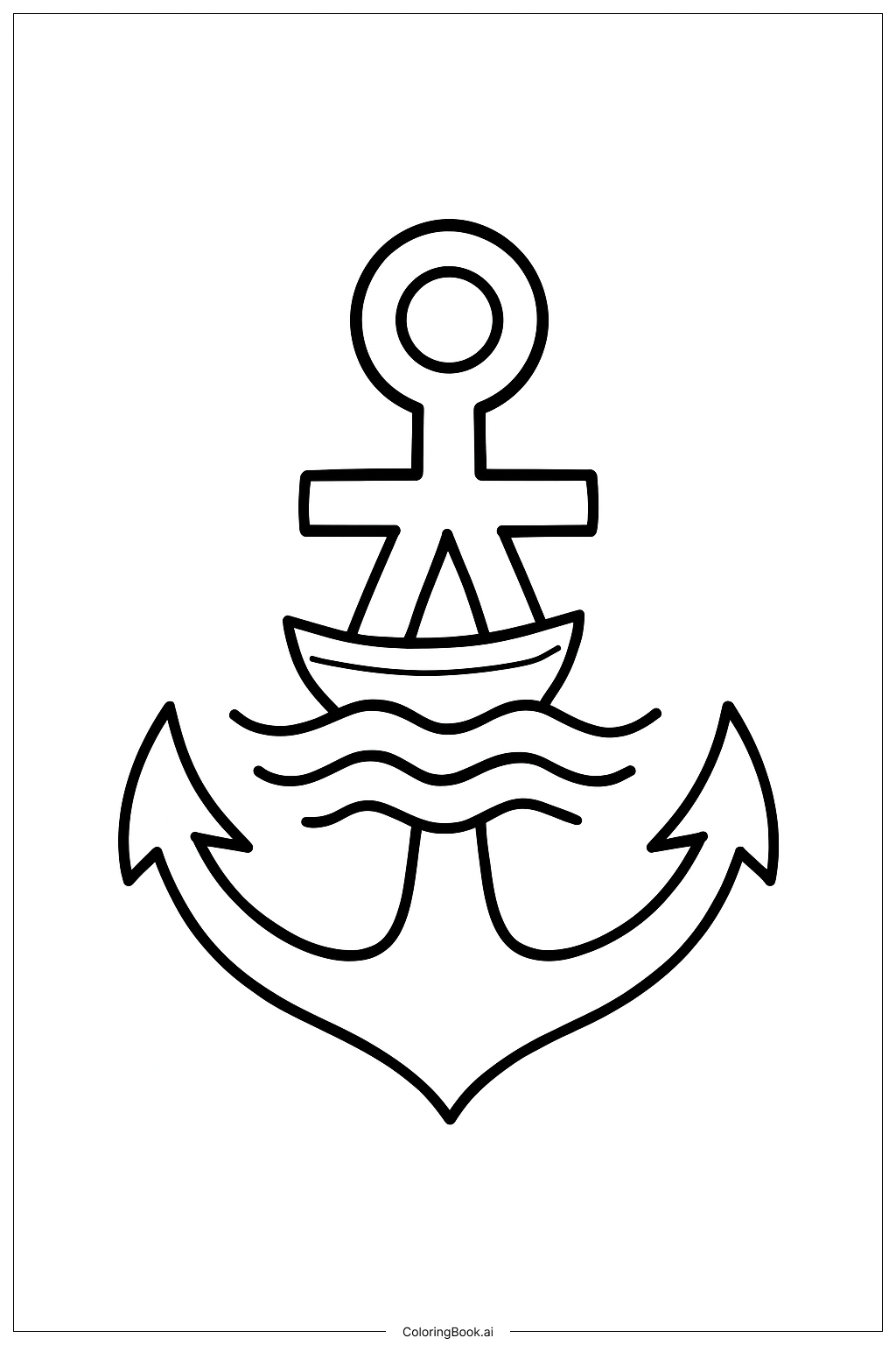 Letter A Anchor At Harbor Coloring Page (Free PDF&PNG Printable)
