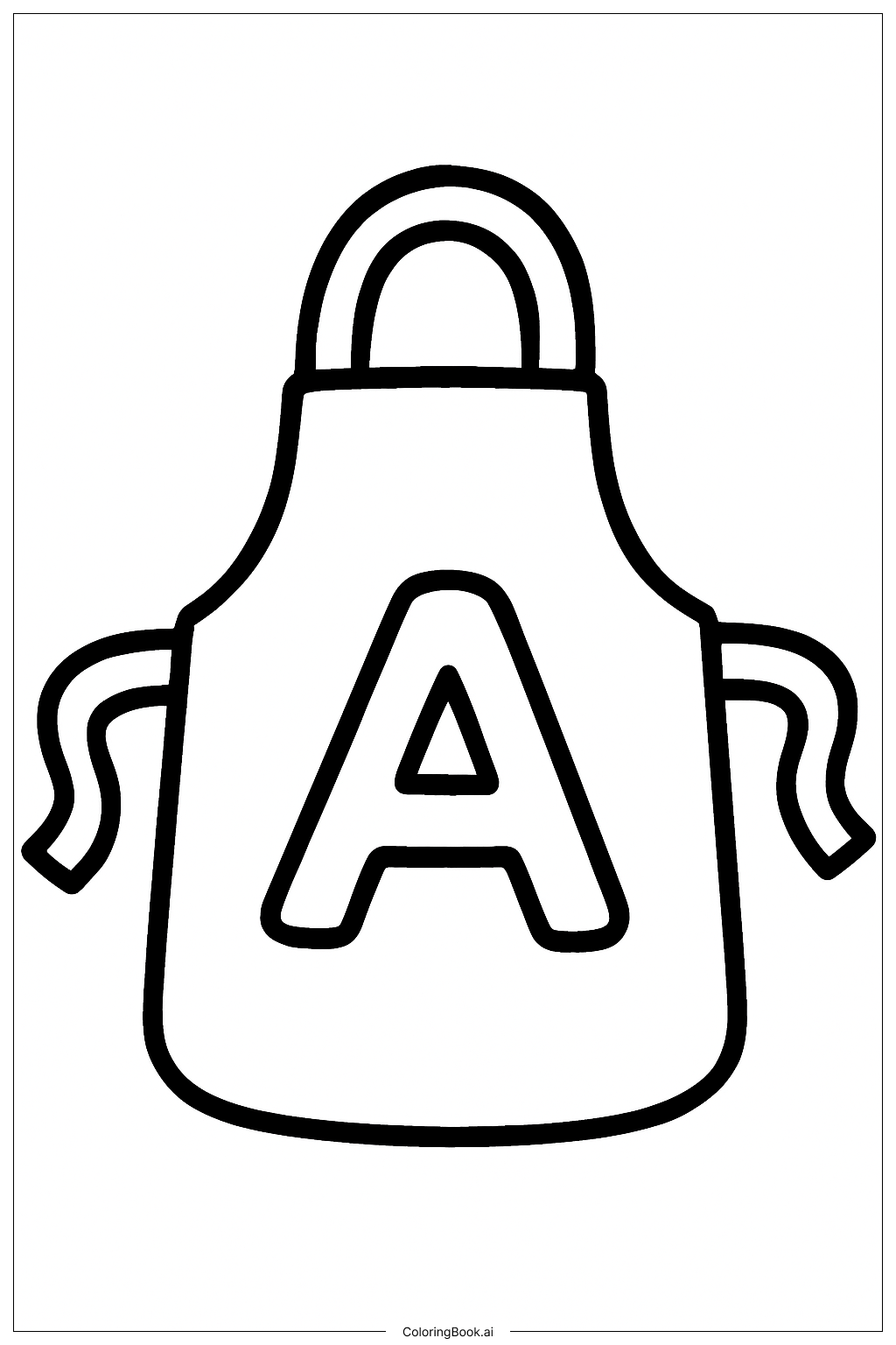 Letter A Apron Coloring Page (Free PDF&PNG Printable)