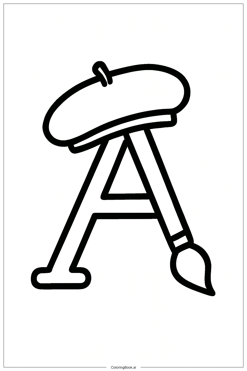 Letter A Artist Coloring Page (Free PDF&PNG Printable)