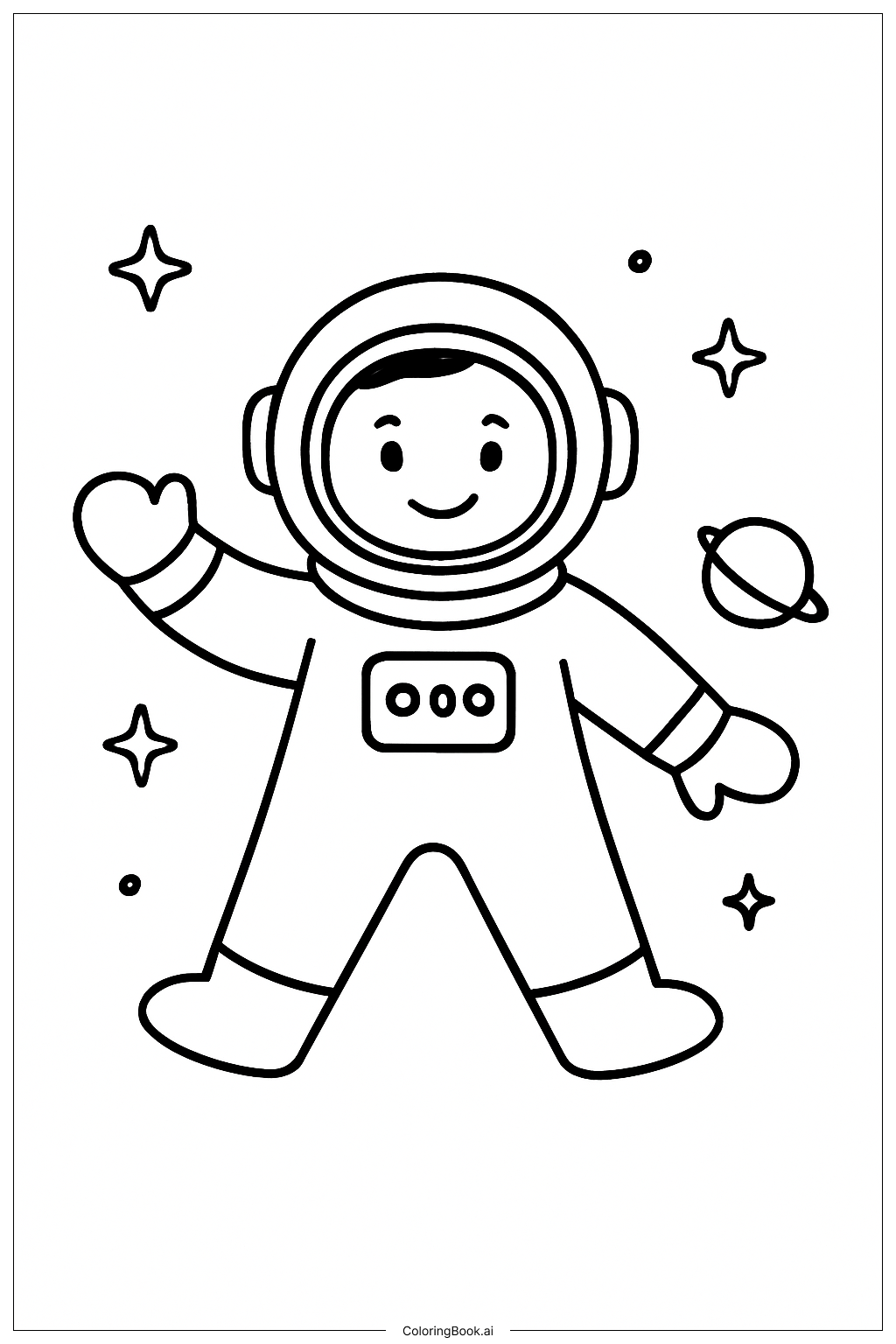 Letter A Astronaut Spacewalk Coloring Page (Free PDF&PNG Printable)