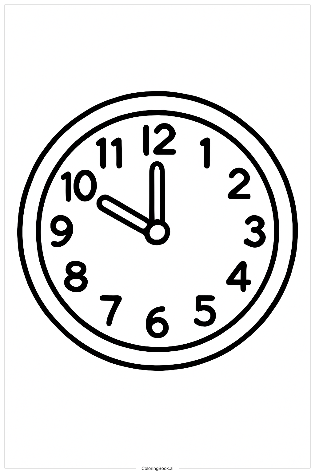 Math Bedtime Clock Coloring Page (Free PDF&PNG Printable)