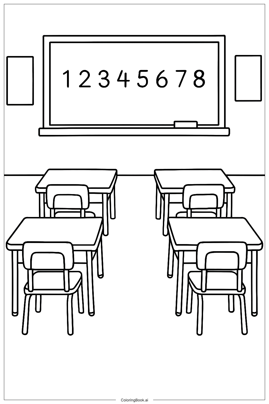 Math Classroom Numbers Coloring Page (Free PDF&PNG Printable)