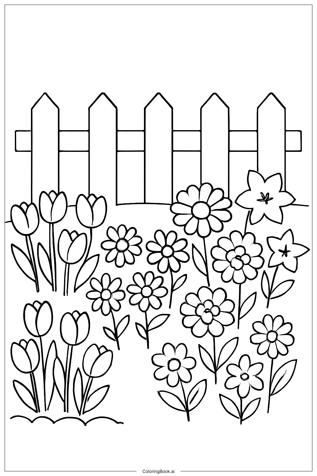 Math Garden Flowers Coloring Page (Free PDF&PNG Printable)
