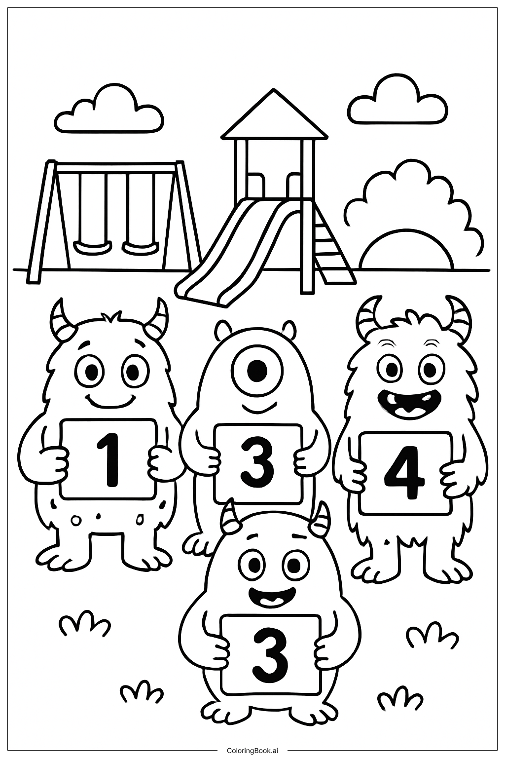 Math Monster Math Coloring Page (Free PDF&PNG Printable)
