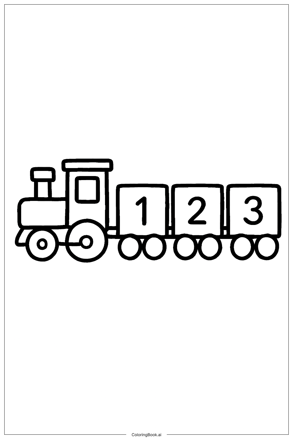 Page de coloriage Train des Nombres Mathématiques (PDF & PNG ...