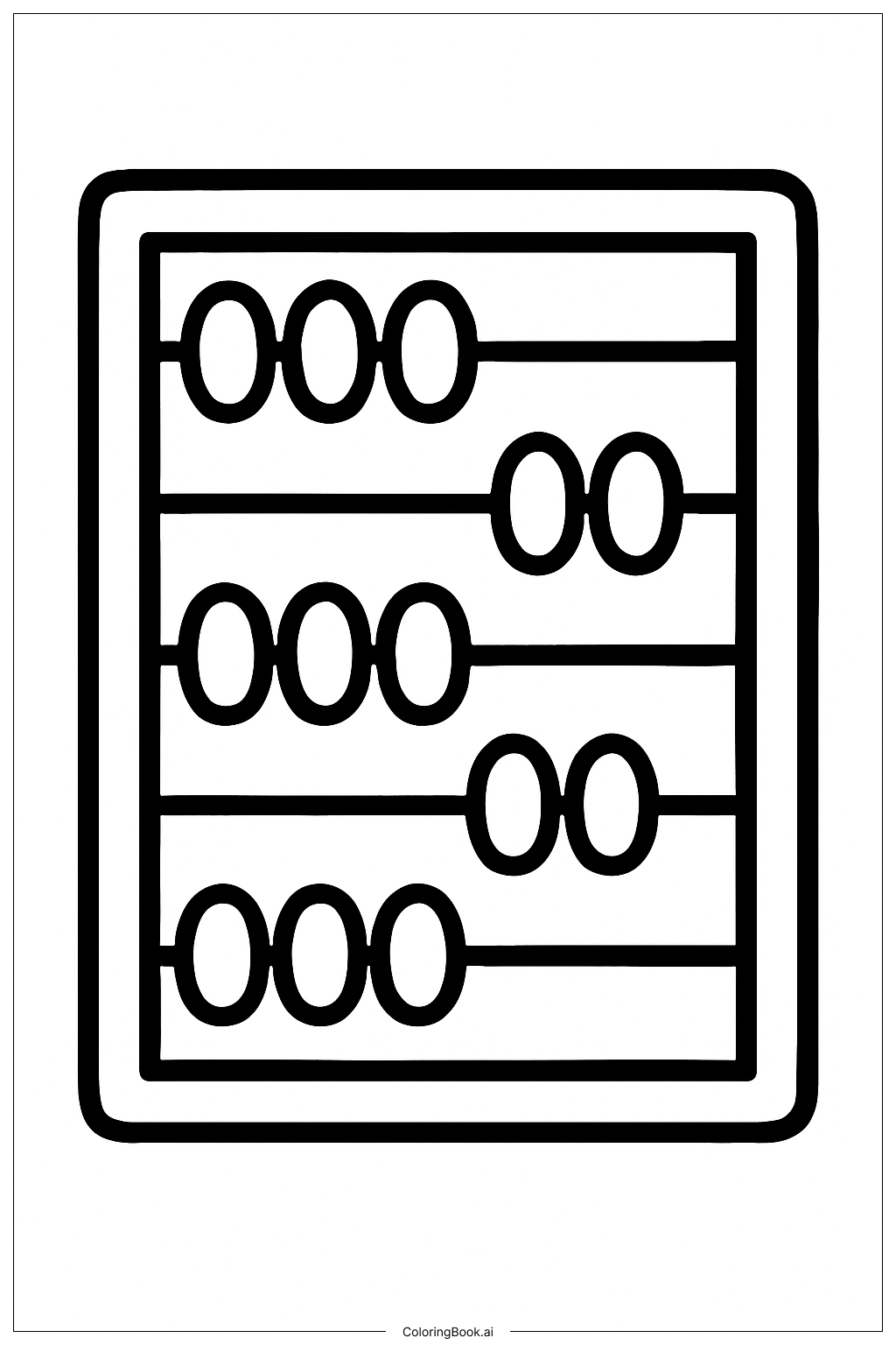 Math Simple Abacus Coloring Page (Free PDF&PNG Printable)