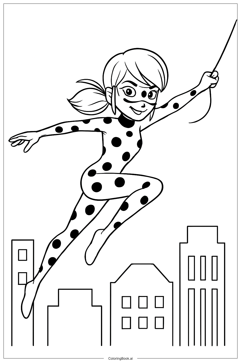 Miraculous Ladybug With Heart Coloring Page (Free PDF&PNG Printable)