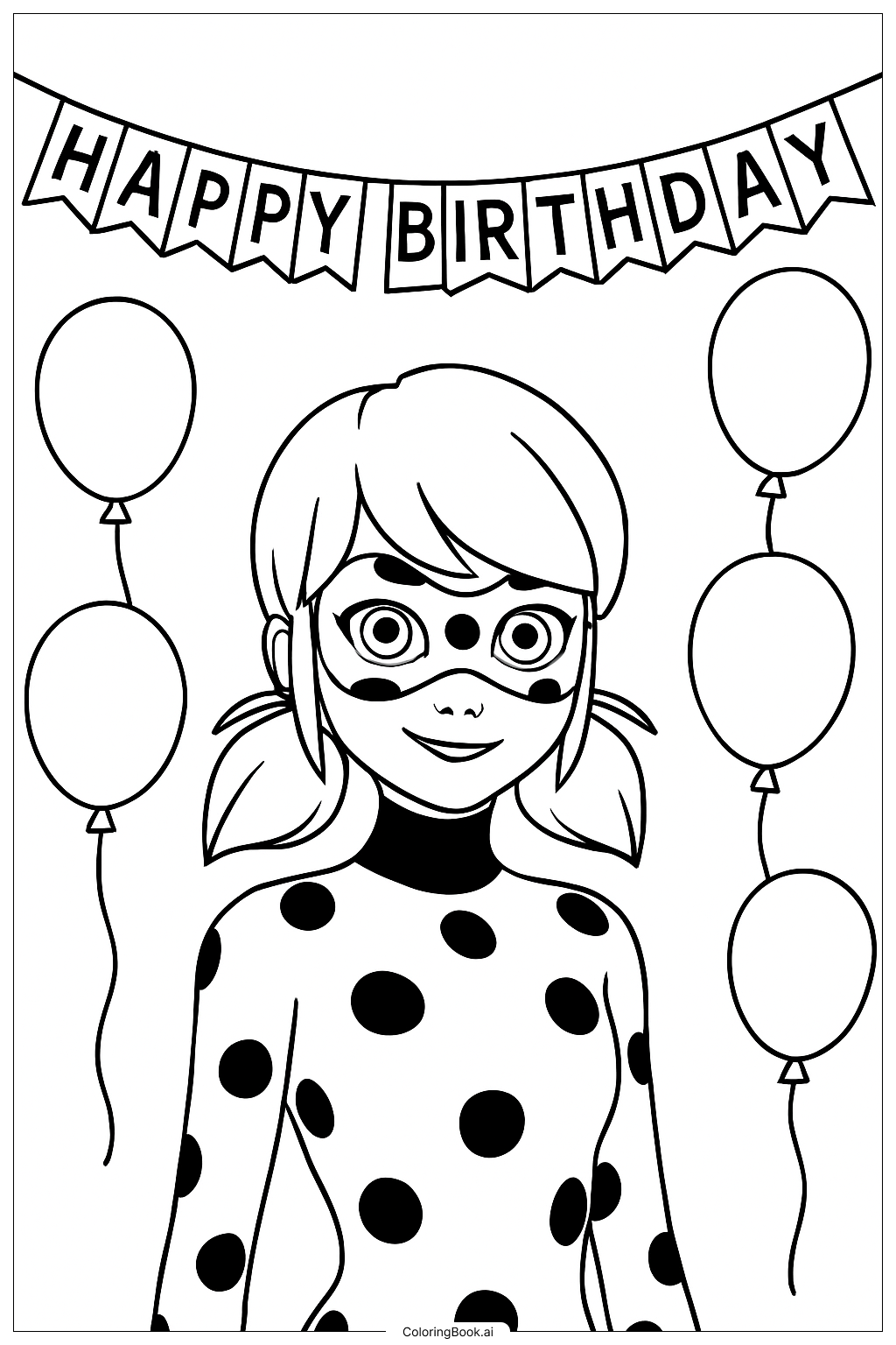Miraculous Ladybug Superhero Landing Coloring Page (Free PDF&PNG Printable)