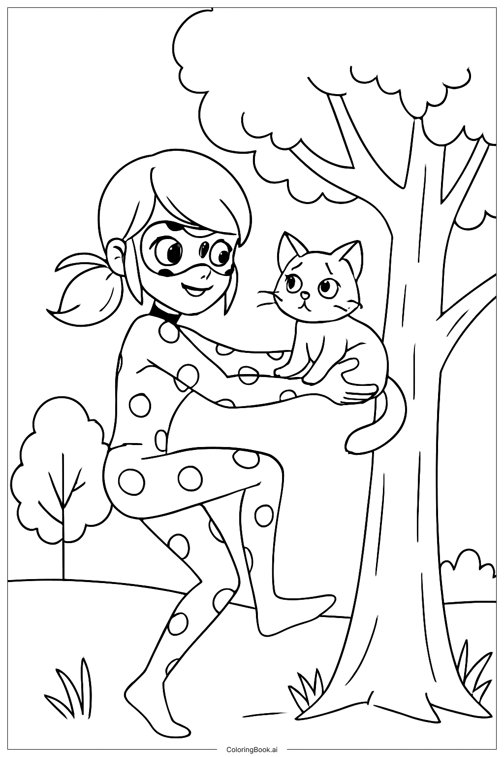 Miraculous Ladybug City Leap Coloring Page (Free PDF&PNG Printable)