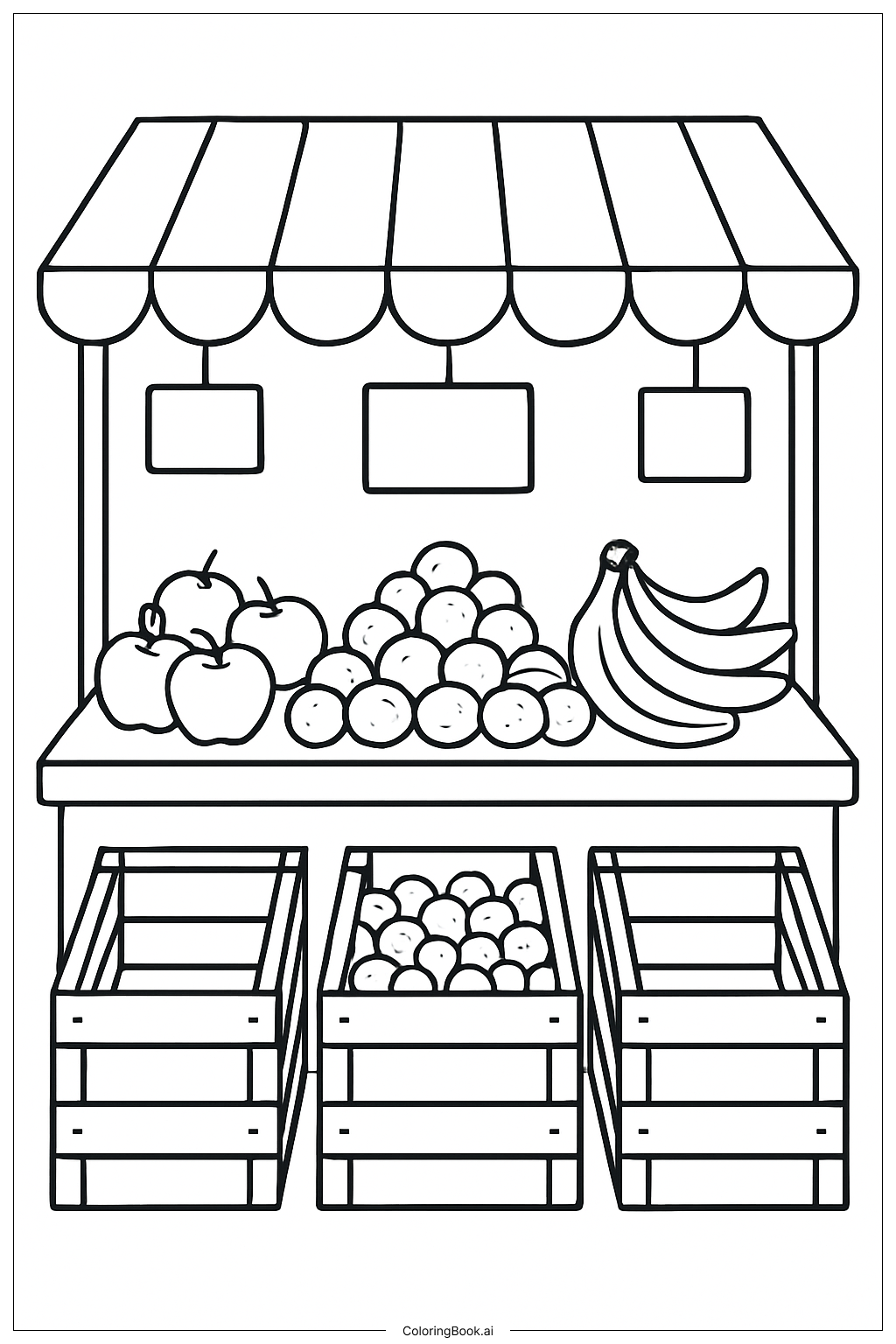 Monday Mandala Busy Market Coloring Page (Free PDF&PNG Printable)