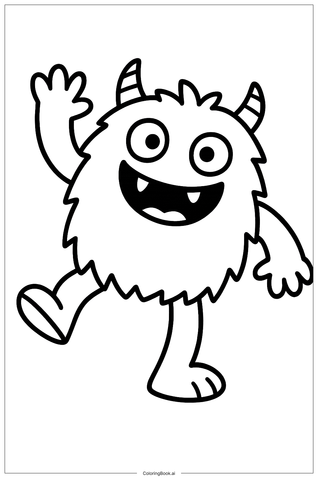 Monster auf einem Bein Ausmalbild (Kostenloses PDF & PNG zum Ausdrucken)