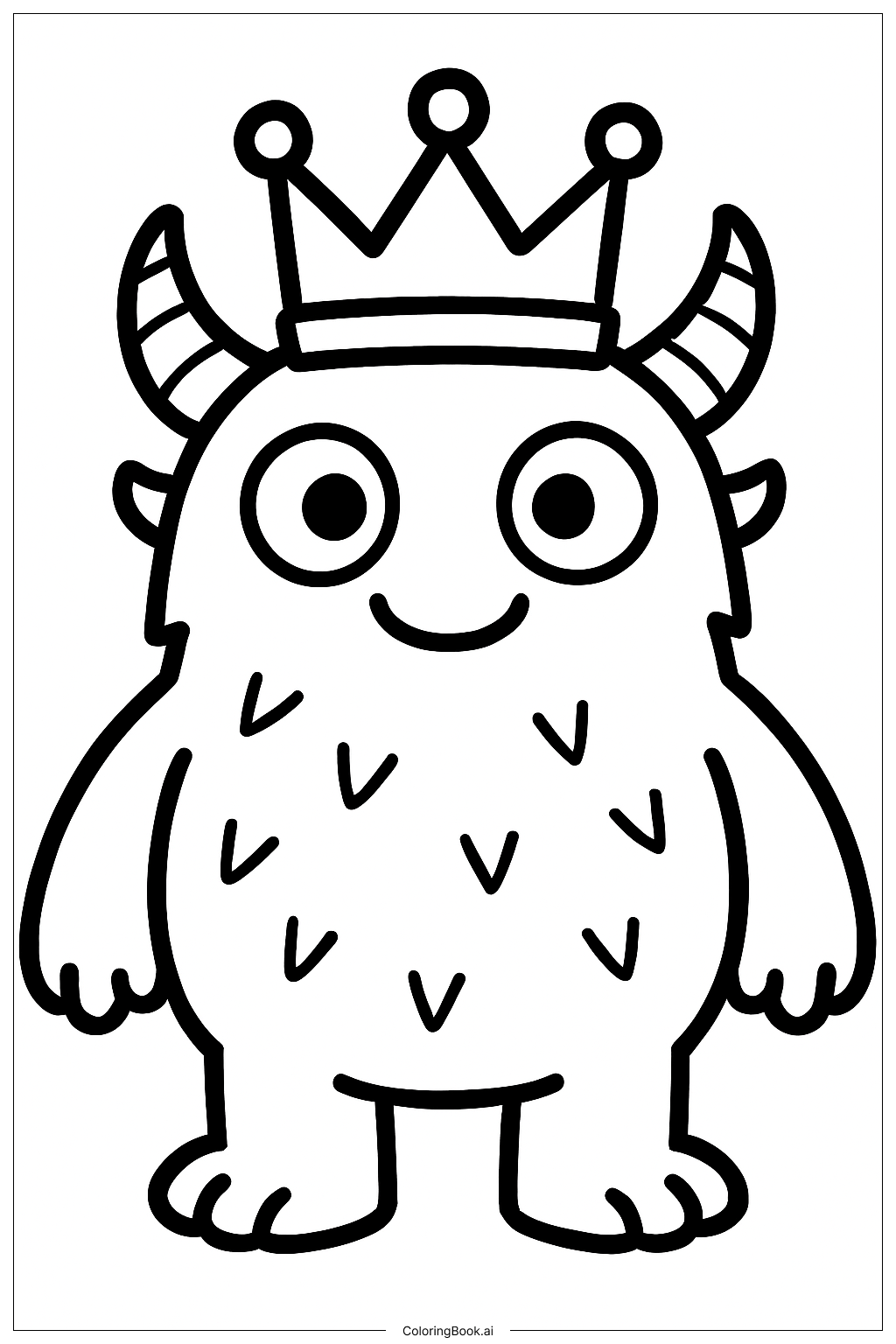 Monster mit einfacher Krone Ausmalbild (Kostenloses PDF & PNG zum ...