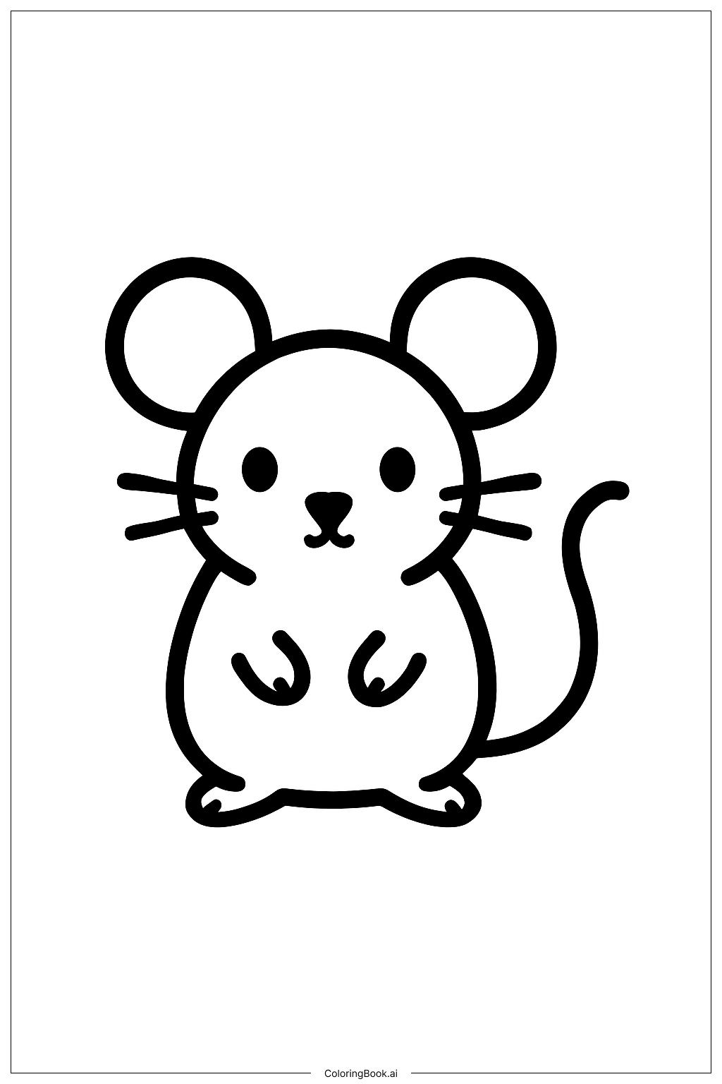 Mouse Animal Tiny Coloring Page (Free PDF&PNG Printable)