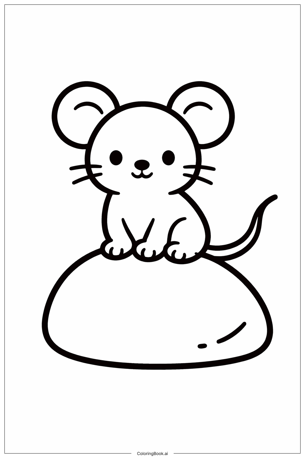 Mouse On Rock Coloring Page (Free PDF&PNG Printable)