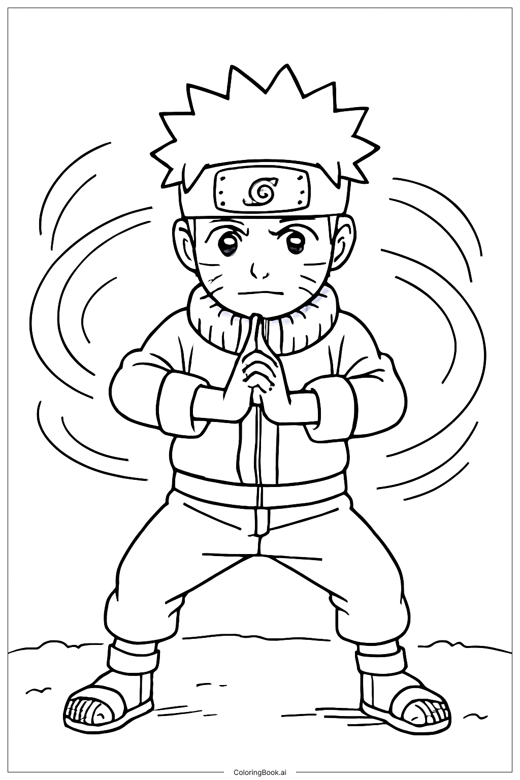 Naruto Jumping Coloring Page (Free PDF&PNG Printable)
