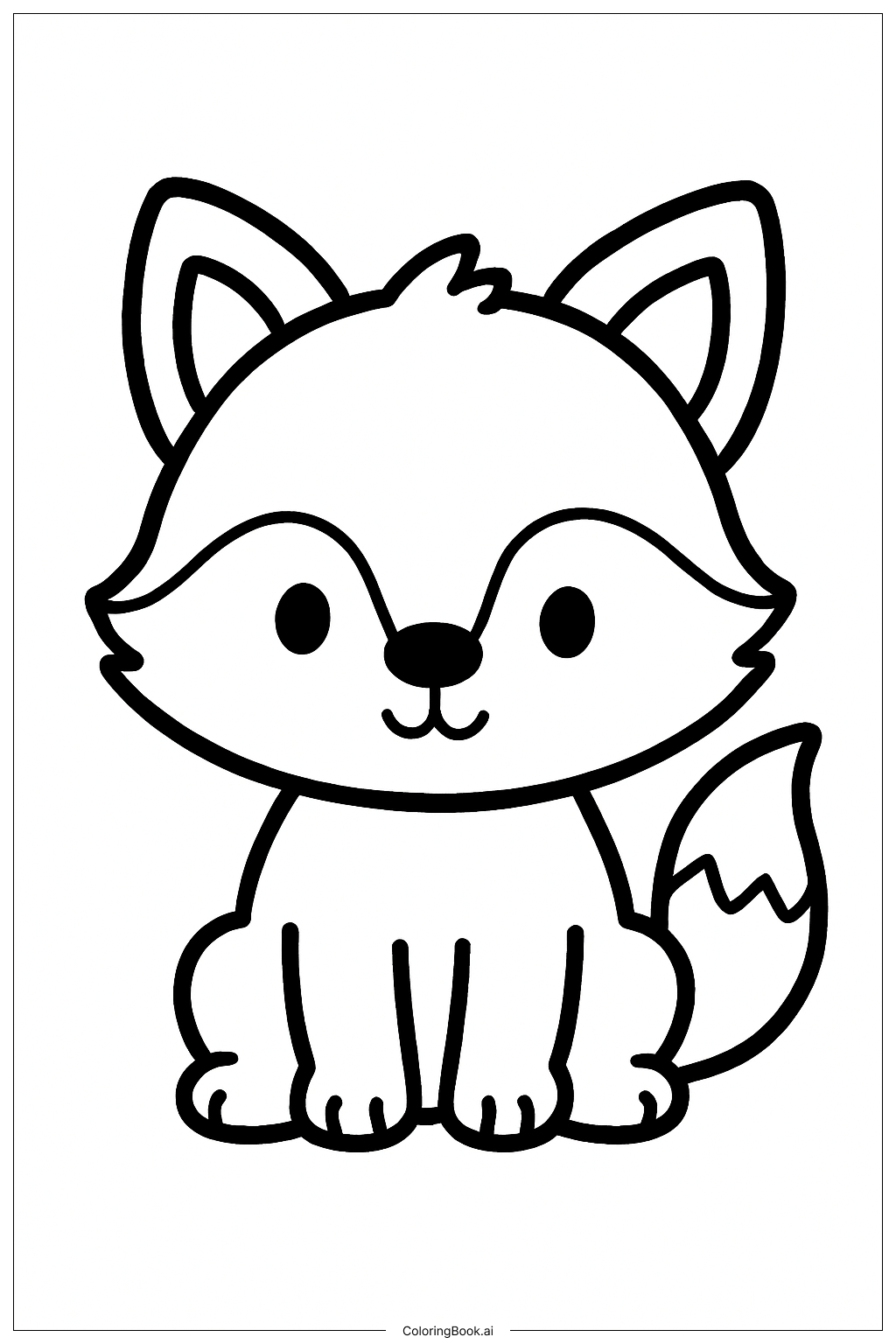 Nature Baby Fox Coloring Page (Free PDF&PNG Printable)