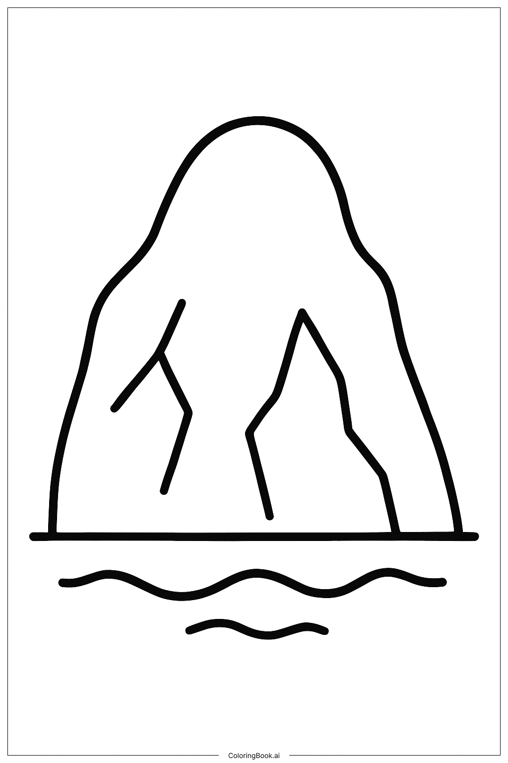 Nature Iceberg Coloring Page (Free PDF&PNG Printable)
