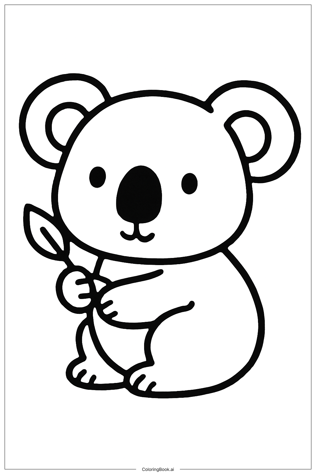 Page de coloriage Bouton de Koala Nature (PDF & PNG imprimables ...