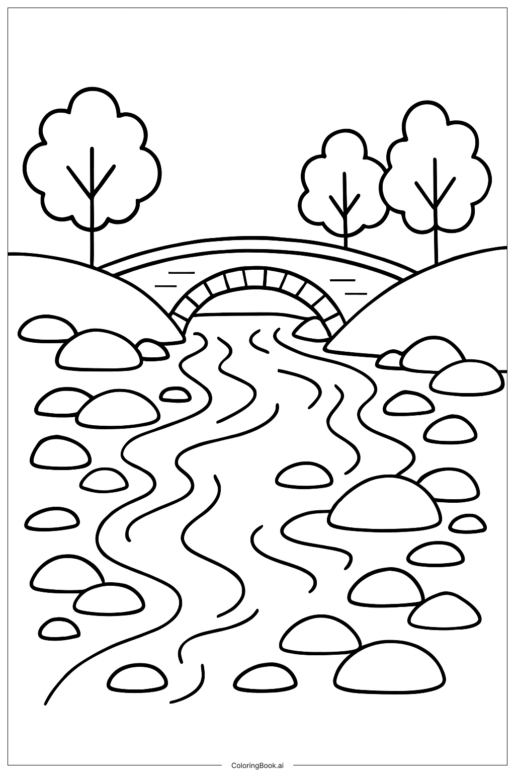 Nature River Scene Coloring Page (Free PDF&PNG Printable)