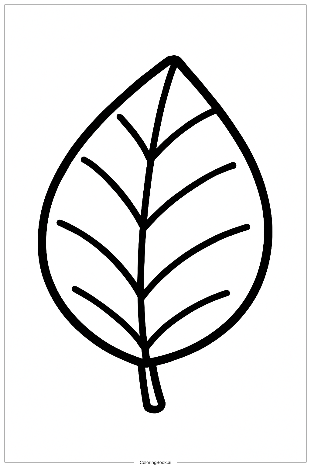 Page de coloriage Feuille Simple de la Nature (PDF & PNG imprimables ...