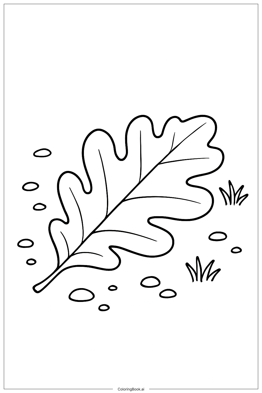 Eichenblatt am Boden im Herbst Ausmalbild (Kostenloses PDF & PNG zum ...